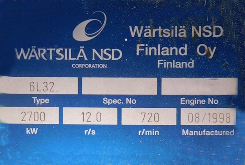Wartsila 6 L 32 Main Engine