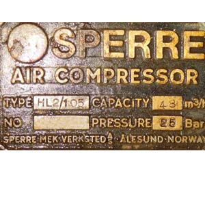 Sperre HL2/105 Air Compressor - Skyline International