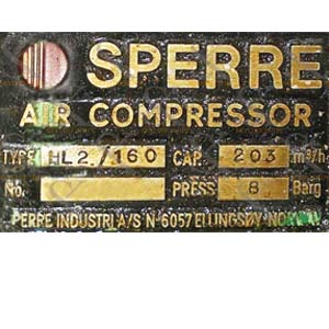 Sperre HL 2/160 Air Compressor - Skyline International