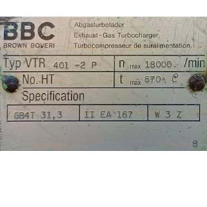 TURBOCHARGER BBC VTR 401-2 P - Skyline International