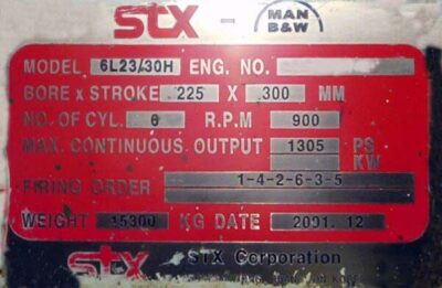 Man B&W 6L23/30H
