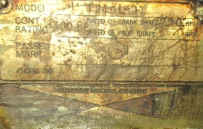 YANMAR T 240 L-GT AUXILIARY ENGINE